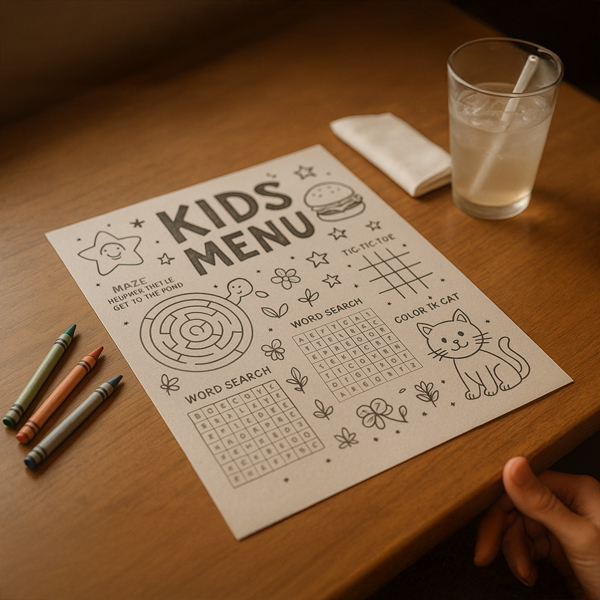 Talient Action Group | Custom Kids Fun Menus for Restaurants & Cafés ...